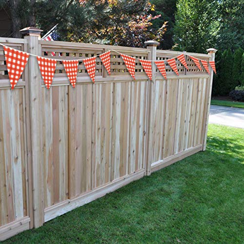 Red Checkered Banner 100β Feet Long | Gingham Pennant Flags | Red and White Checkered Pennant Banner | Carnival, Picnic, Party Red Checkered Flags | By Anapoliz