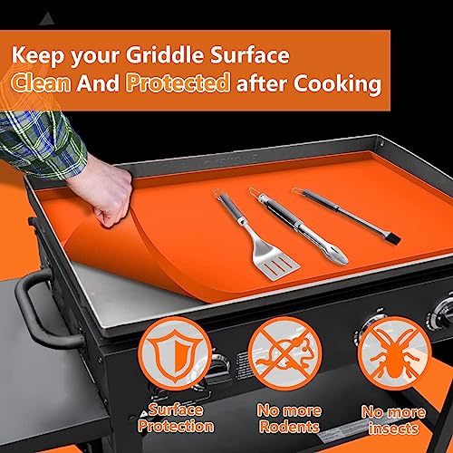 Silicone Griddle Mat for Blackstone - 28" Heavy Duty Food Grade Silicone Mat, Polished Bottom Surface Grill Cover for Blackstone Protector Outdoor, Protective Cover for Outdoor Barbecue Tools