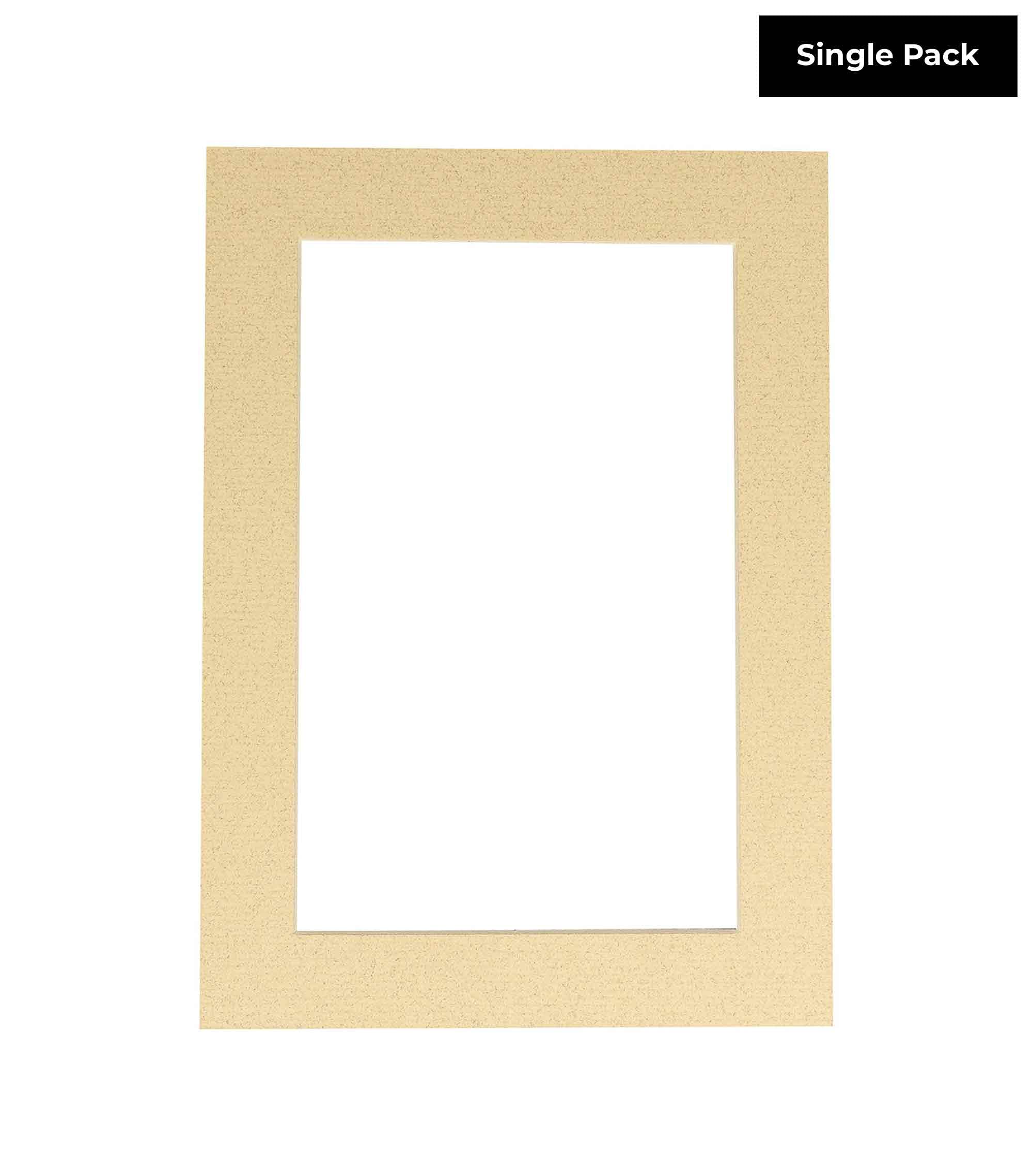 8.5x11 Mat Bevel Cut for 5x7 Photos - Acid Free Tan Precut Matboard - for Pictures, Photos, Framing - 4-ply Thickness