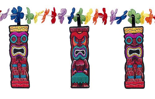 Amscan Tiki Flower Lei Garland Decoration, 7 1/2', Multicolor