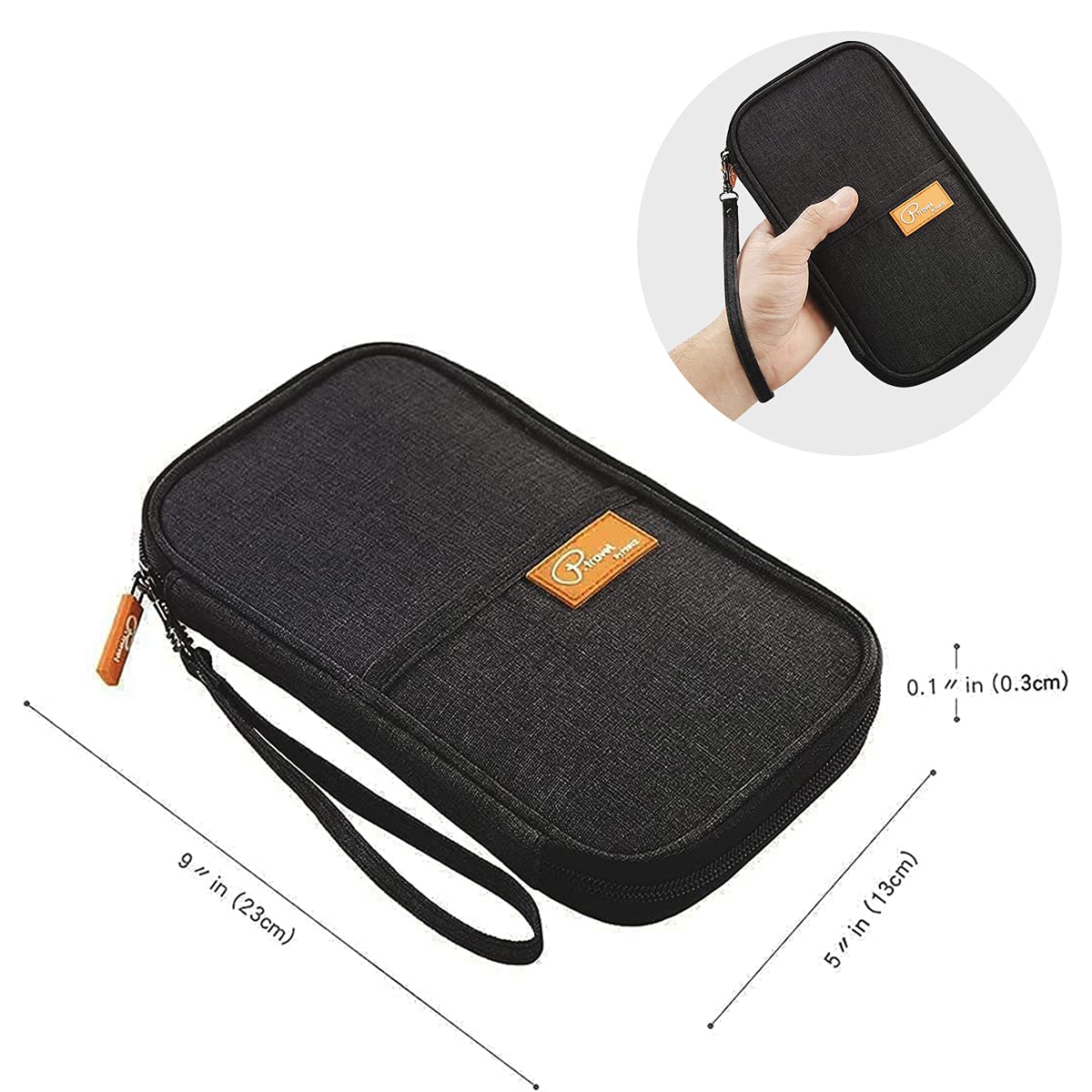 Travel Passport Wallet, RFID Family Passport Holder Large, Lightweight Passport Cover Case Waterproof Bag Document Organizer for Women & Men-Black