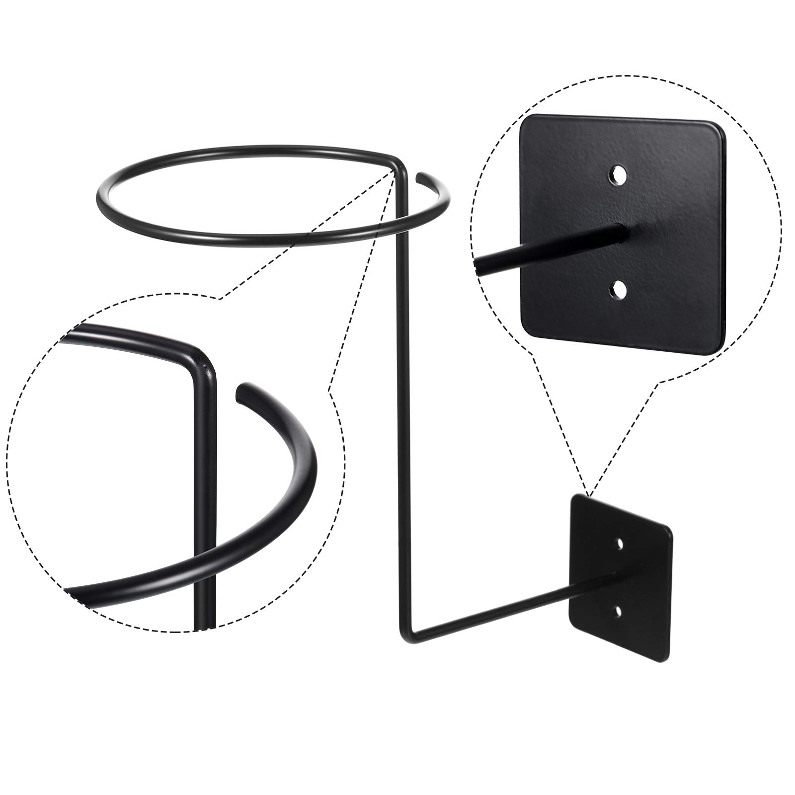 Frienda Wall-mounted Motorcycle Accessories Black Helmet Holders Metal Multifunctional Helmet Racks with Sponge Tubes and Expansion Screws for Basketball Hat Cap(4 Pieces)