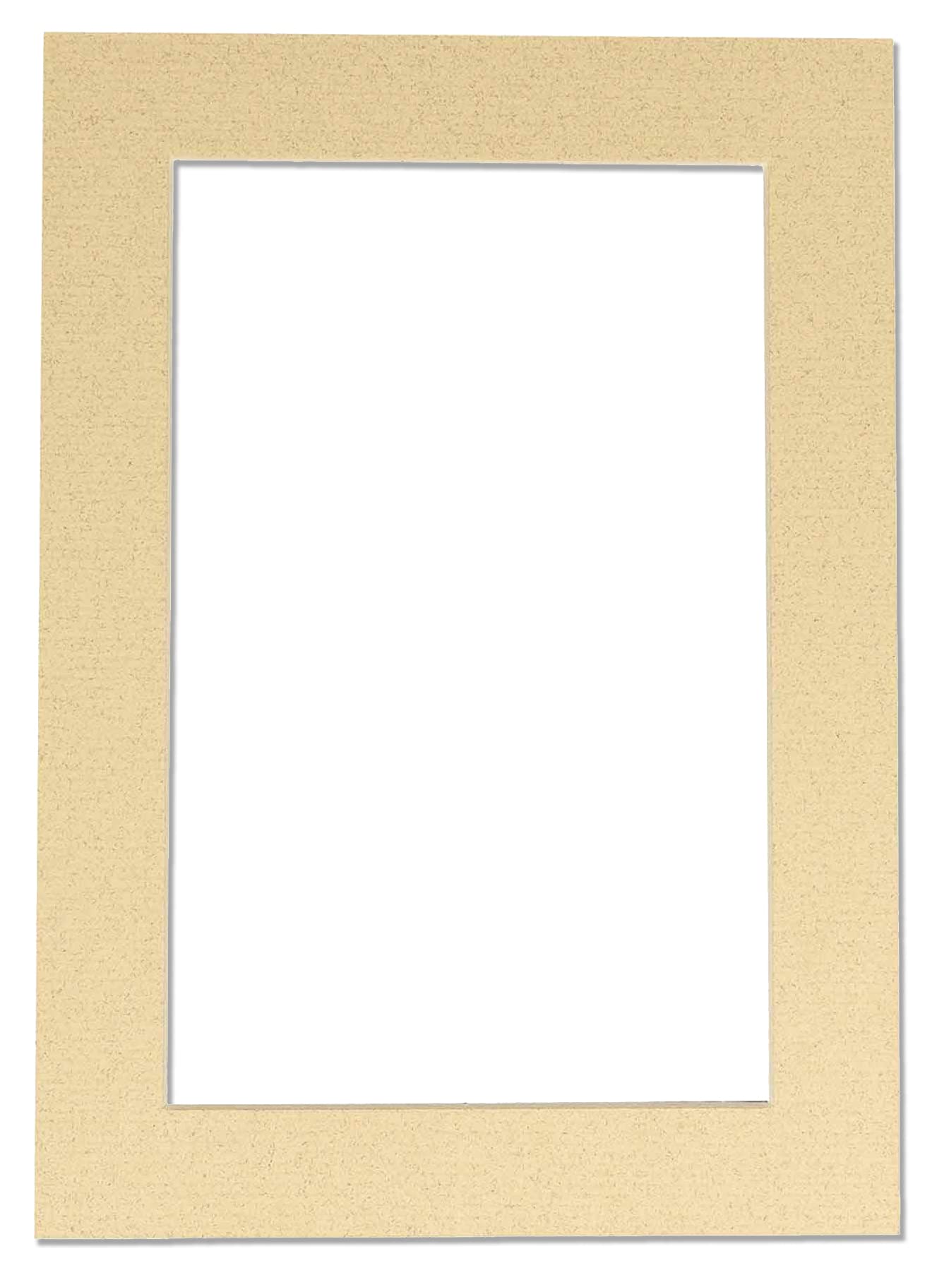 8.5x11 Mat Bevel Cut for 5x7 Photos - Acid Free Tan Precut Matboard - for Pictures, Photos, Framing - 4-ply Thickness