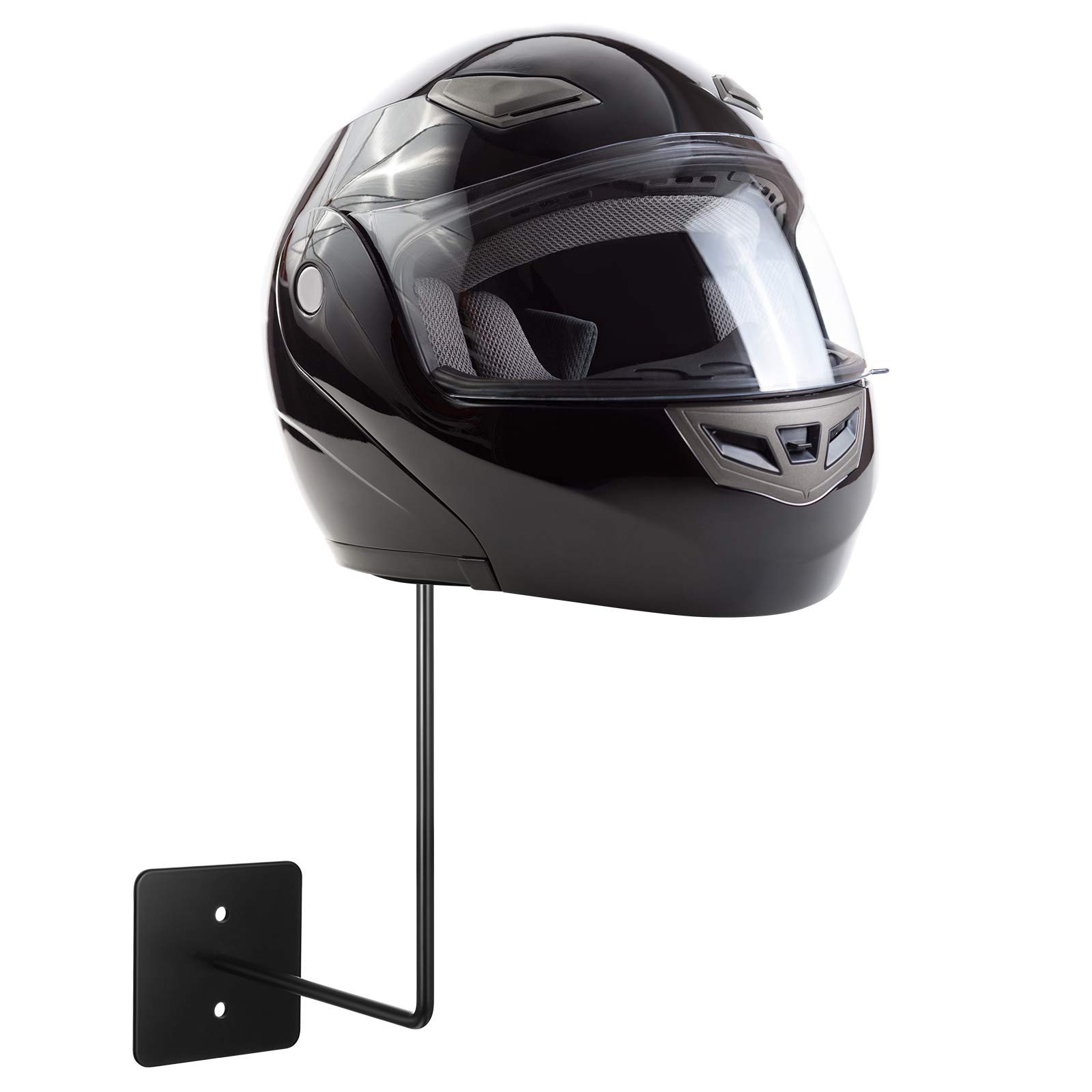 Frienda Wall-mounted Motorcycle Accessories Black Helmet Holders Metal Multifunctional Helmet Racks with Sponge Tubes and Expansion Screws for Basketball Hat Cap(4 Pieces)