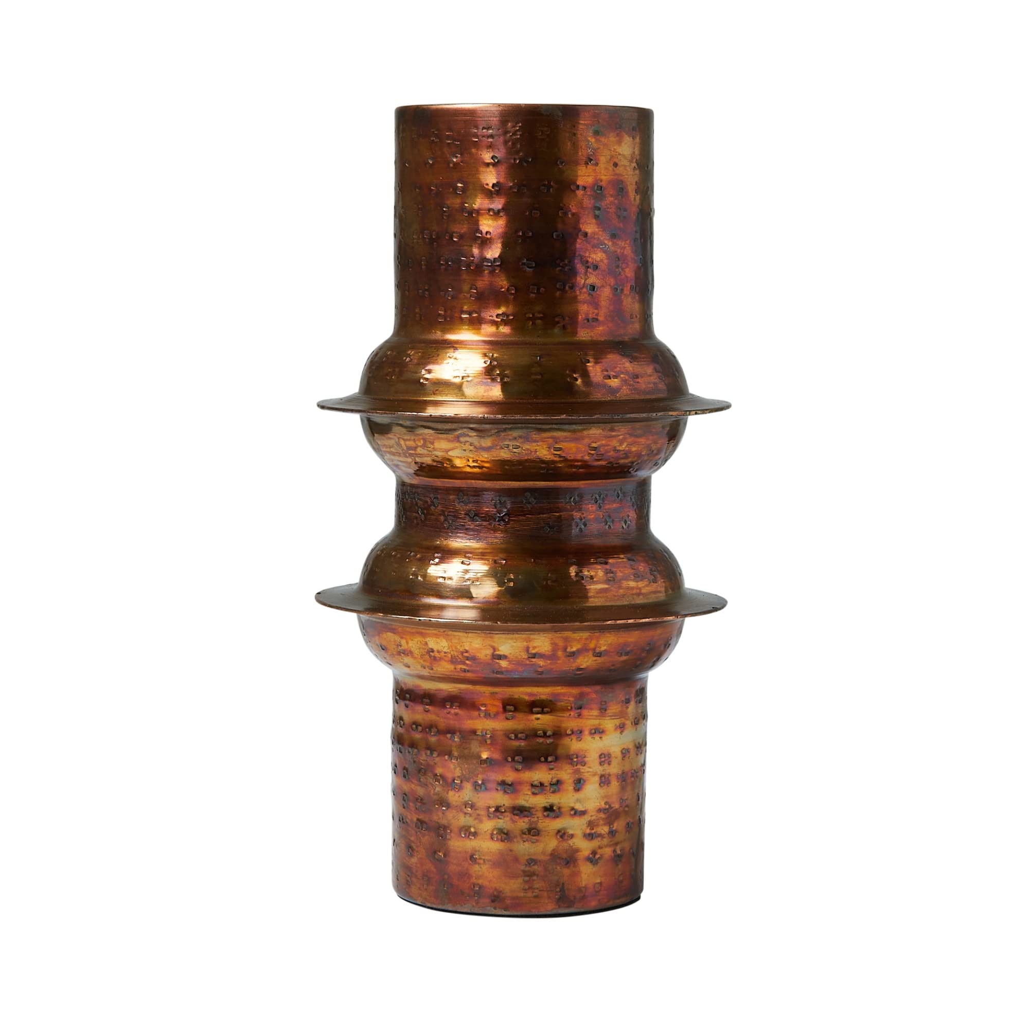Creative Co-Op Modern Sculptural Metal, Antique Copper Finish Vase