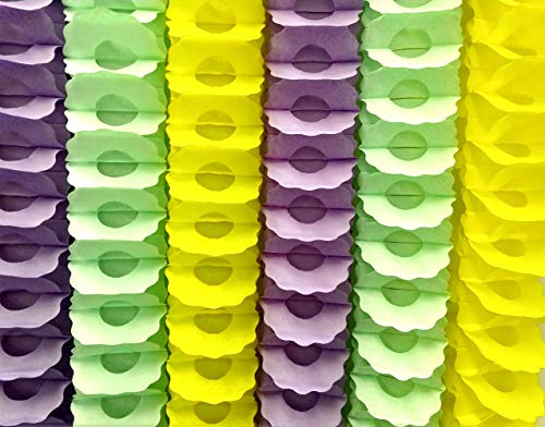 6-Piece Pastel Mardi Gras Party Garlands, 12 Foot