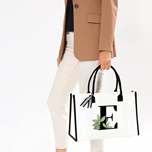 SANCABA 20th 30th 40th 50th Gfits Tote Bag Initial Monogrammed Bag,Personalized Beach Bag Reusable Bags,Wedding Bride Bridemaids