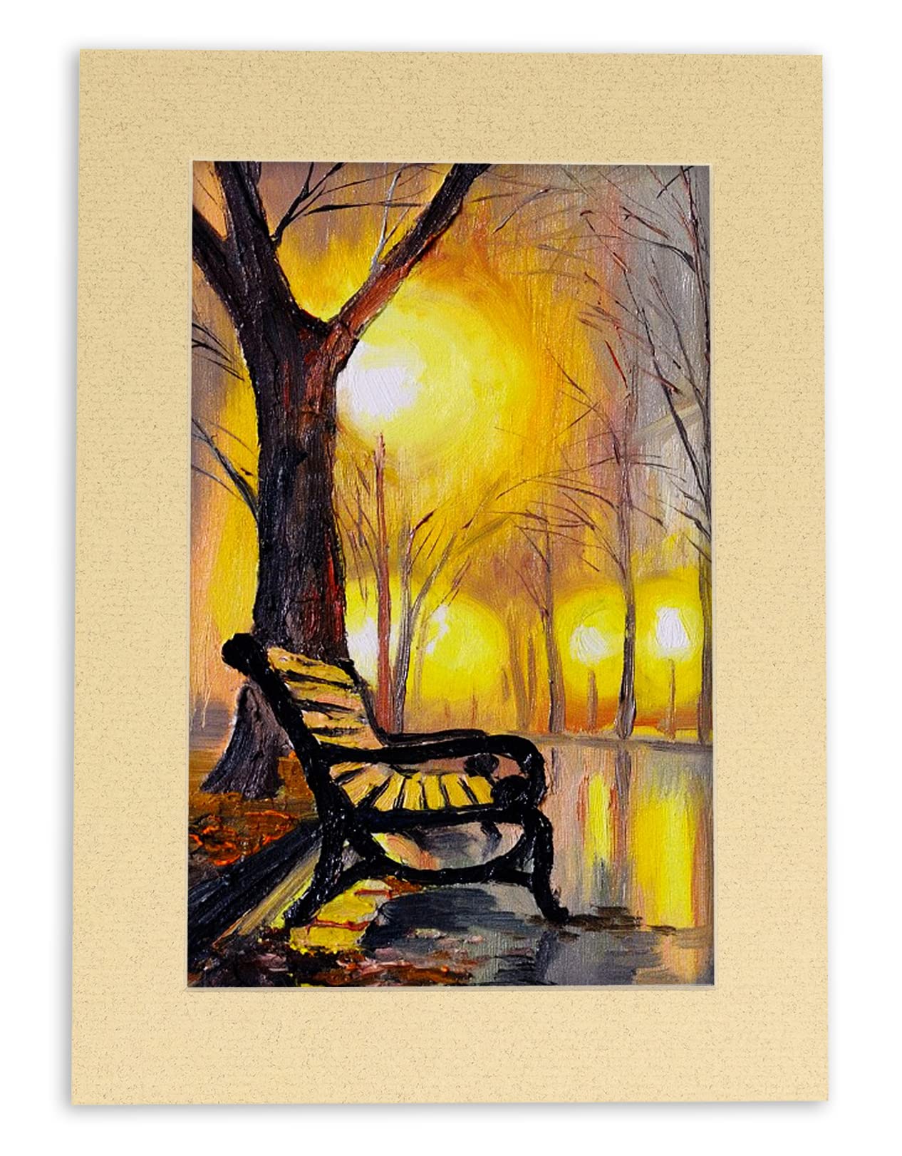 8.5x11 Mat Bevel Cut for 5x7 Photos - Acid Free Tan Precut Matboard - for Pictures, Photos, Framing - 4-ply Thickness