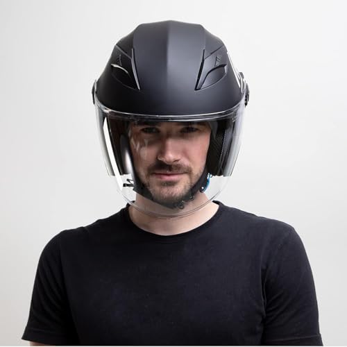 Westt Open Face Helmets with Dual Sun Visor– Motorcycle Helmet for Men and Women 3/4 Helmets DOT Approved for Scooter Motorbike Street Jet Series