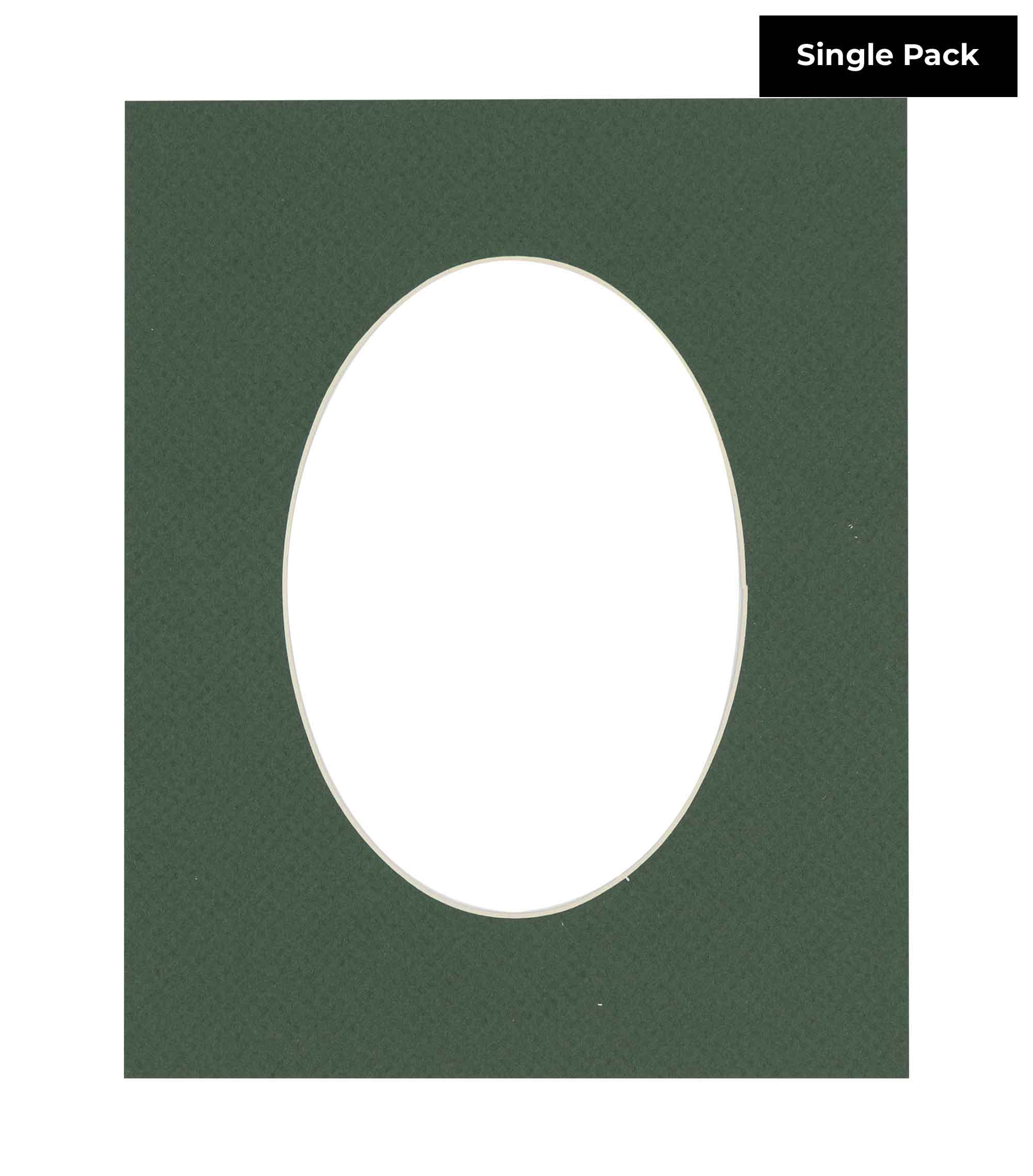 CountryArtHouse Hunter Green Acid Free 5x7 Oval Picture Frame Mat with White Core Bevel Cut for 4x6 Pictures - Fits 5x7 Frame - Pack of 1 Matboard