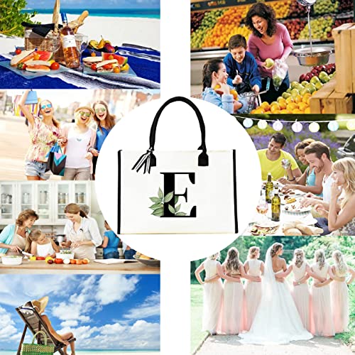 SANCABA 20th 30th 40th 50th Gfits Tote Bag Initial Monogrammed Bag,Personalized Beach Bag Reusable Bags,Wedding Bride Bridemaids