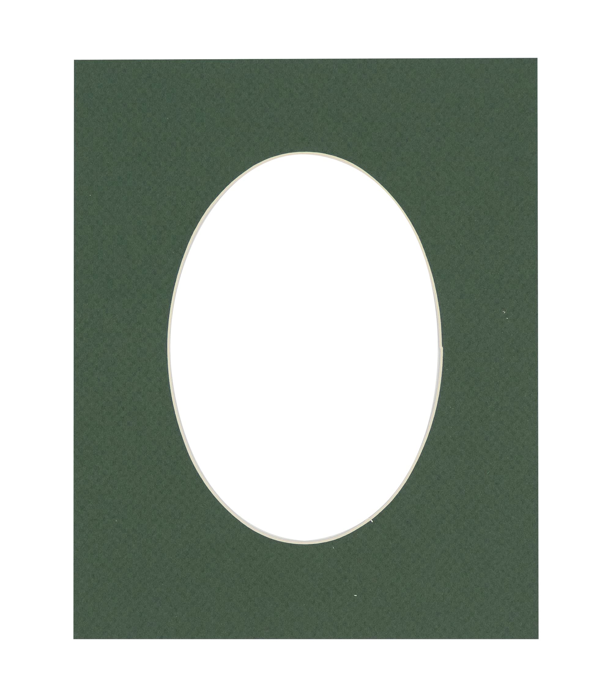 CountryArtHouse Hunter Green Acid Free 5x7 Oval Picture Frame Mat with White Core Bevel Cut for 4x6 Pictures - Fits 5x7 Frame - Pack of 1 Matboard