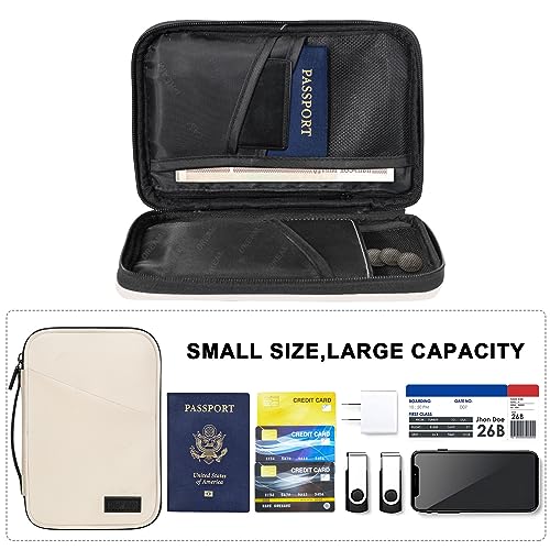 Ougrand Family Passport Holder Portable Waterproof Leather Travel Document Holder