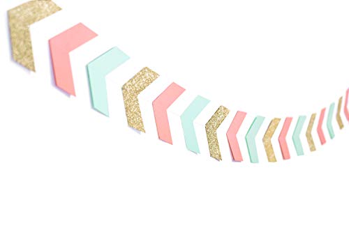 Mint Coral Arrow Banner Tribal Party Supplies Wild One Boho Garland Gender Reveal Party Baby Shower Decorations Back to School Classroom Garland Graduation Nursery Decorations 13 Feet 42 Pcs