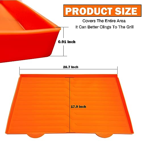 RXSIAT Silicone Griddle Mat for Blackstone Griddle, Heavy Duty Food Grade Silicone Mat, Protect Griddle from Rodents, Insects, Debris, and Rust, All Season Cooking Protective Cover(28-Inch Orange)