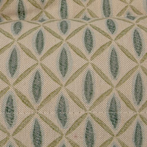 Creative Co-Op 14 Inches Cotton Chambray Printed Lumbar Bird, Embroidery, Patterned Back and Scalloped Edge, Multicolored Pillow, Natural