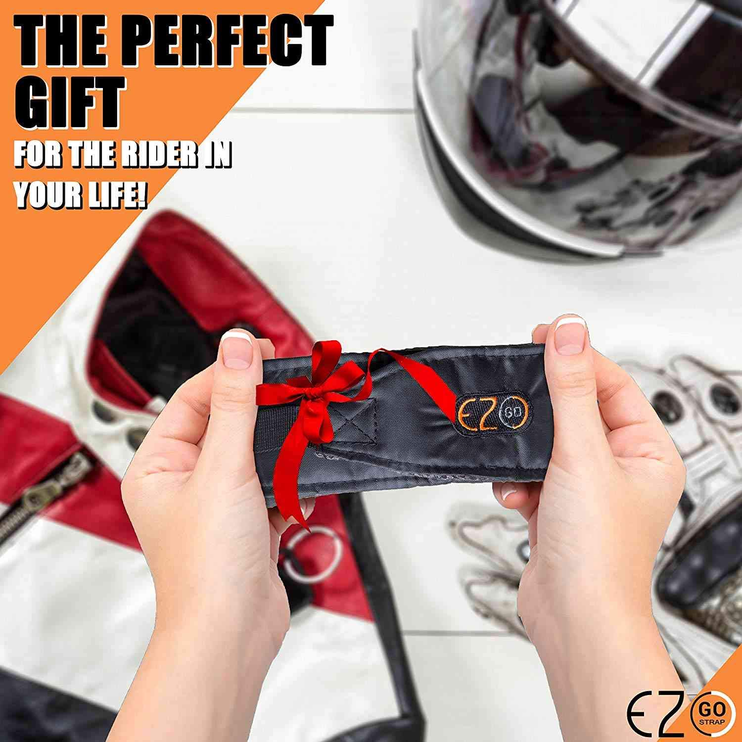 Motorcycle Helmet Carrier Strap - Hands-Free, Motorbike Accessory. Convenient, Lightweight and Comfortable Alternative to Helmet Bag. A Perfect Biker Gift for Men and Women. by EZ-GO (Black Strap)