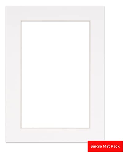 9x11 Mat Bevel Cut for 5.5x8.5 Photos - Acid Free White Precut Matboard - For Pictures, Photos, Framing - 4-ply Thickness