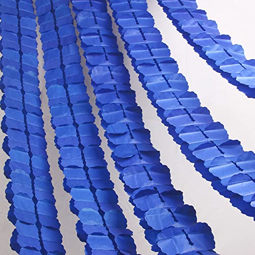 Blue Four-Leaf Clover Garland Party Streamers Tissue Paper Hanging Flower Garland for Wedding, Birthday Carnival Circus Home Party Decoration Removable Wall Decals Murals Baby Shower Living Room