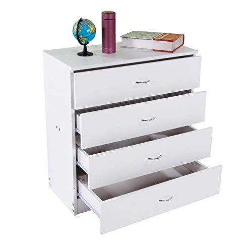 AQFilters Contemporary White 4-Drawer Bureau – Chic Storage Solution