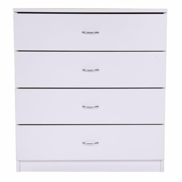 AQFilters Contemporary White 4-Drawer Bureau – Chic Storage Solution
