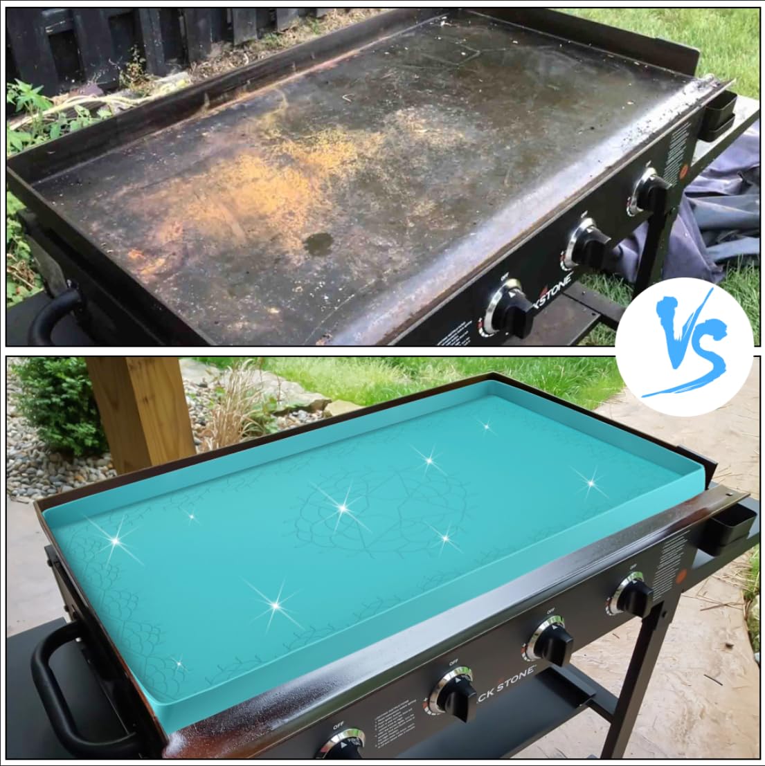 Striludo Silicone Griddle Mat for Blackstone Griddle,Heavy Duty Food Grade Silicone Protective Cover Mat,Protect Your Grill from Rodents,Insects,Debris and Rust, Blue (22 Inch)