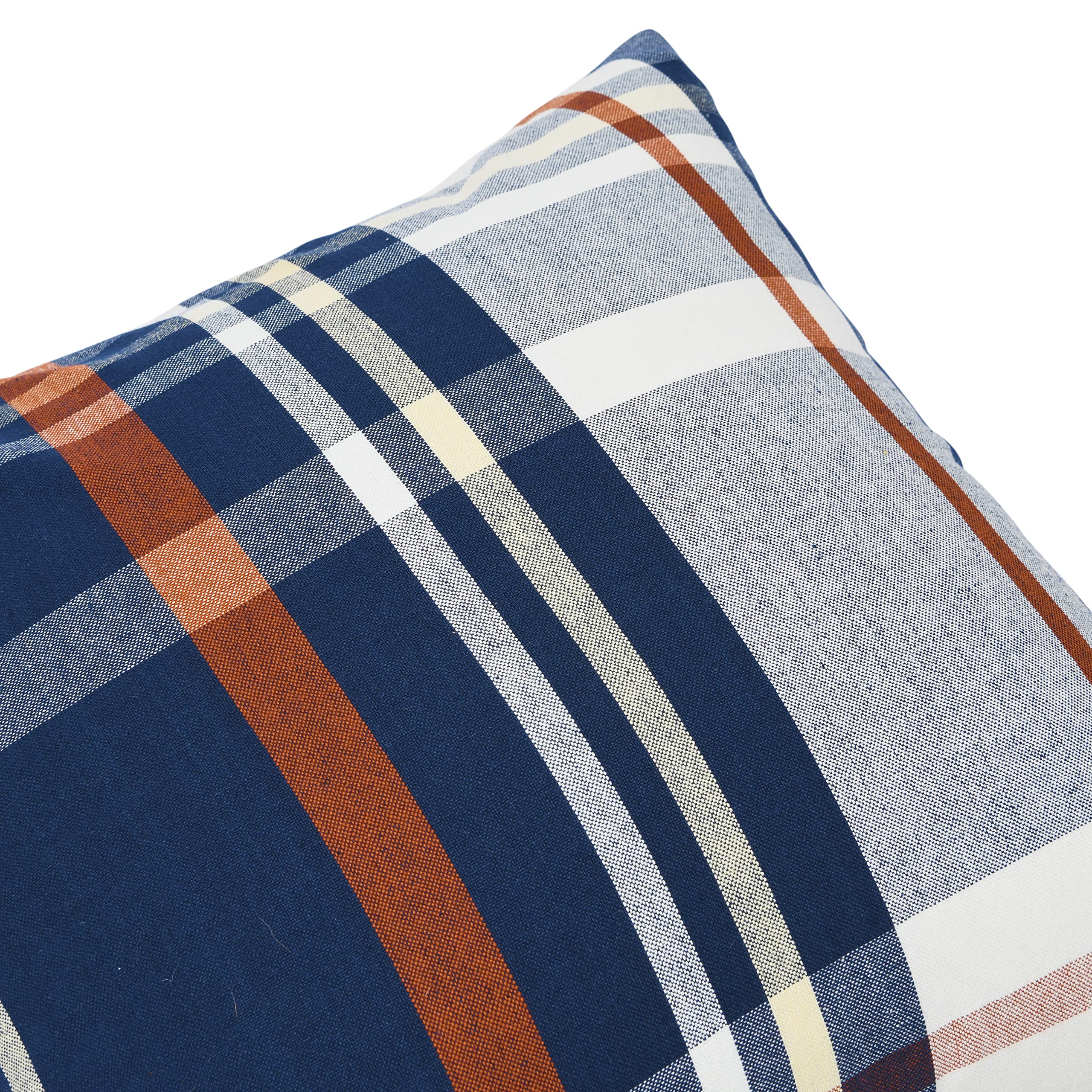Creative Co-Op Square Plaid Cotton Pillow Cover