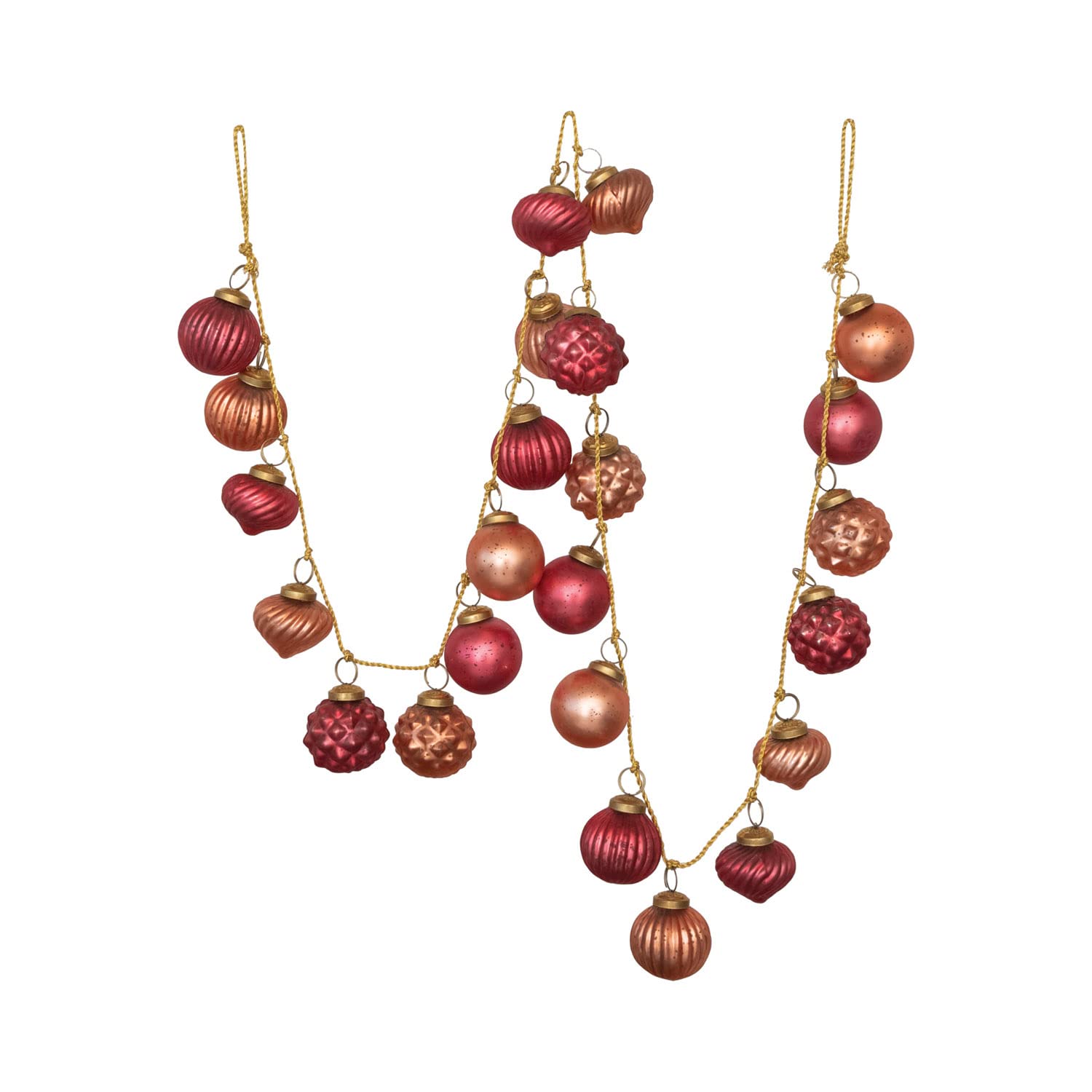 Creative Co-Op Mercury Glass Ball Ornament Garland