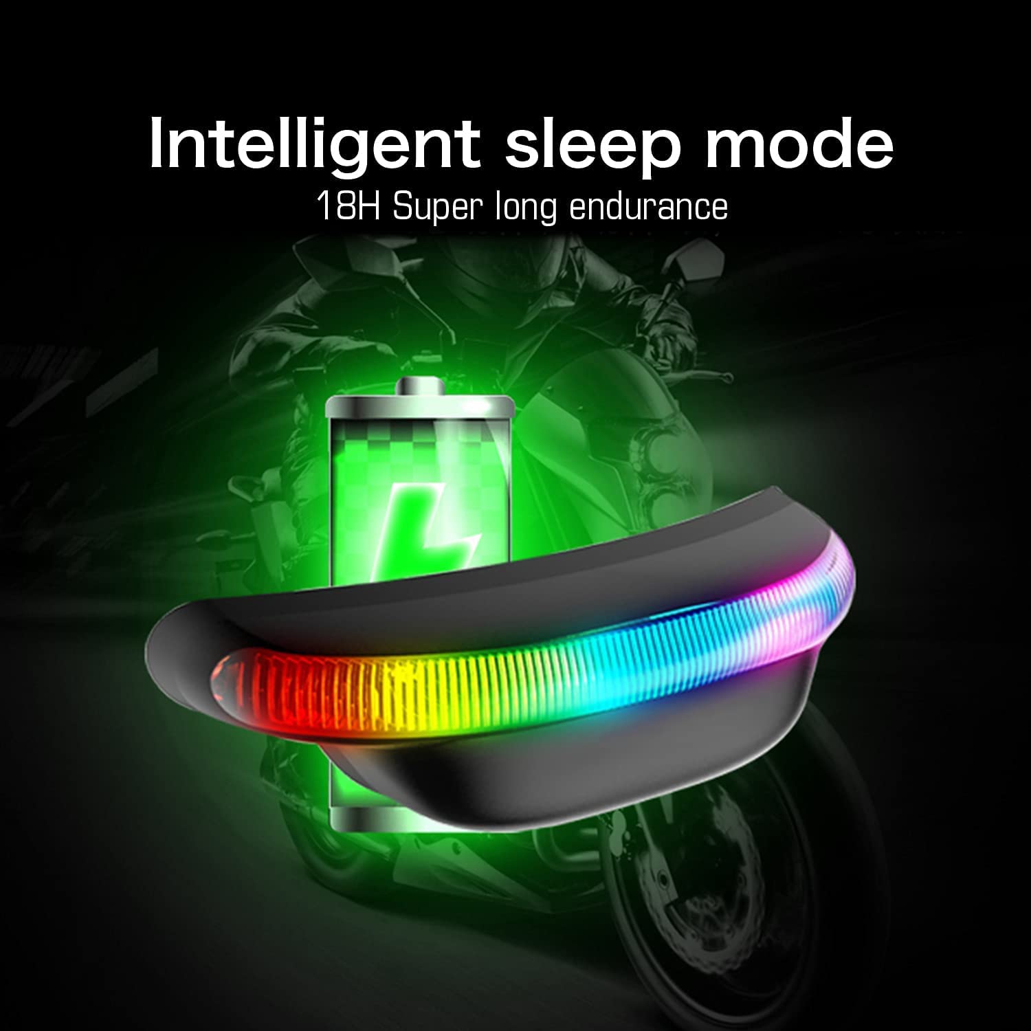 STEEL MATE H3 Wireless Helmet Brake Light and Running Light for Motorcycle Safety Rechargeable LED Signal Light for Helmet (Included ECU)