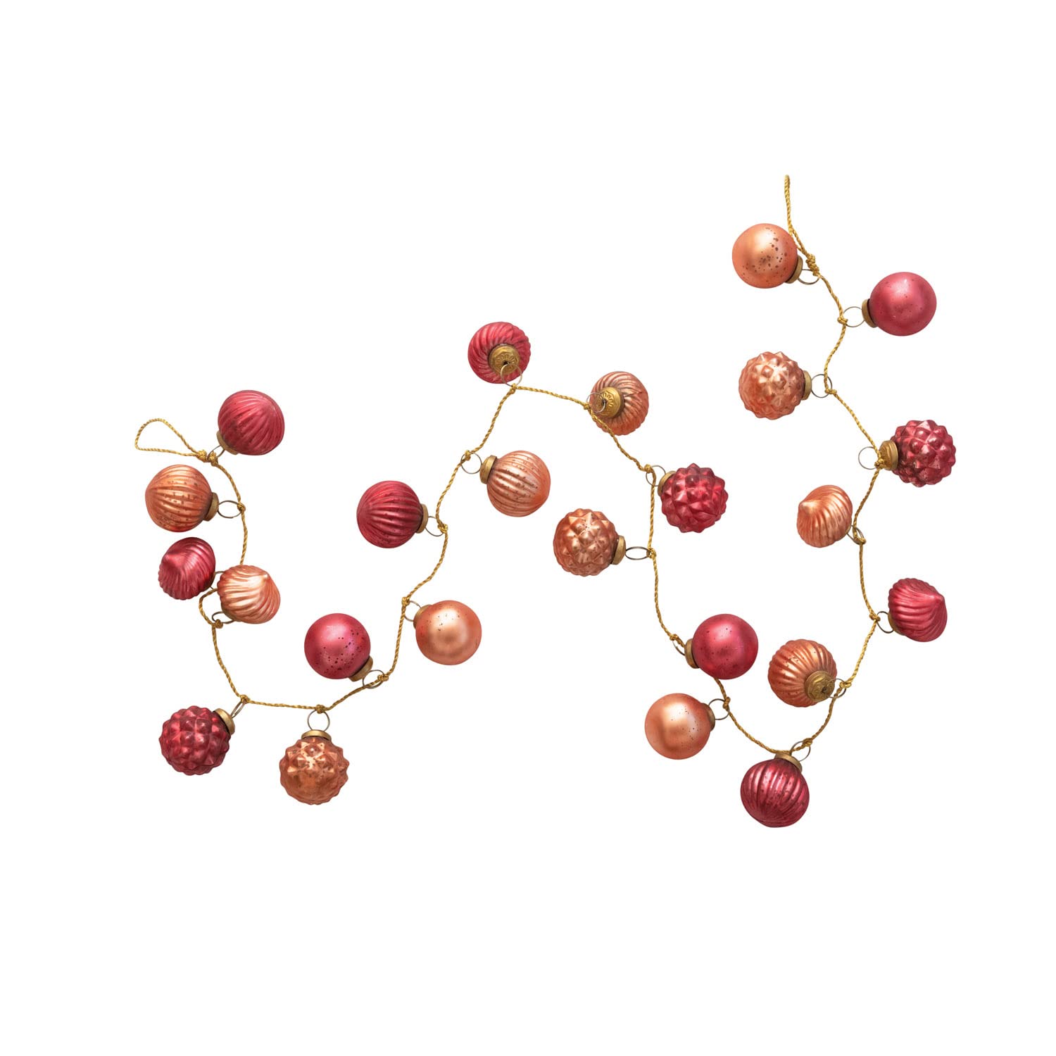 Creative Co-Op Mercury Glass Ball Ornament Garland