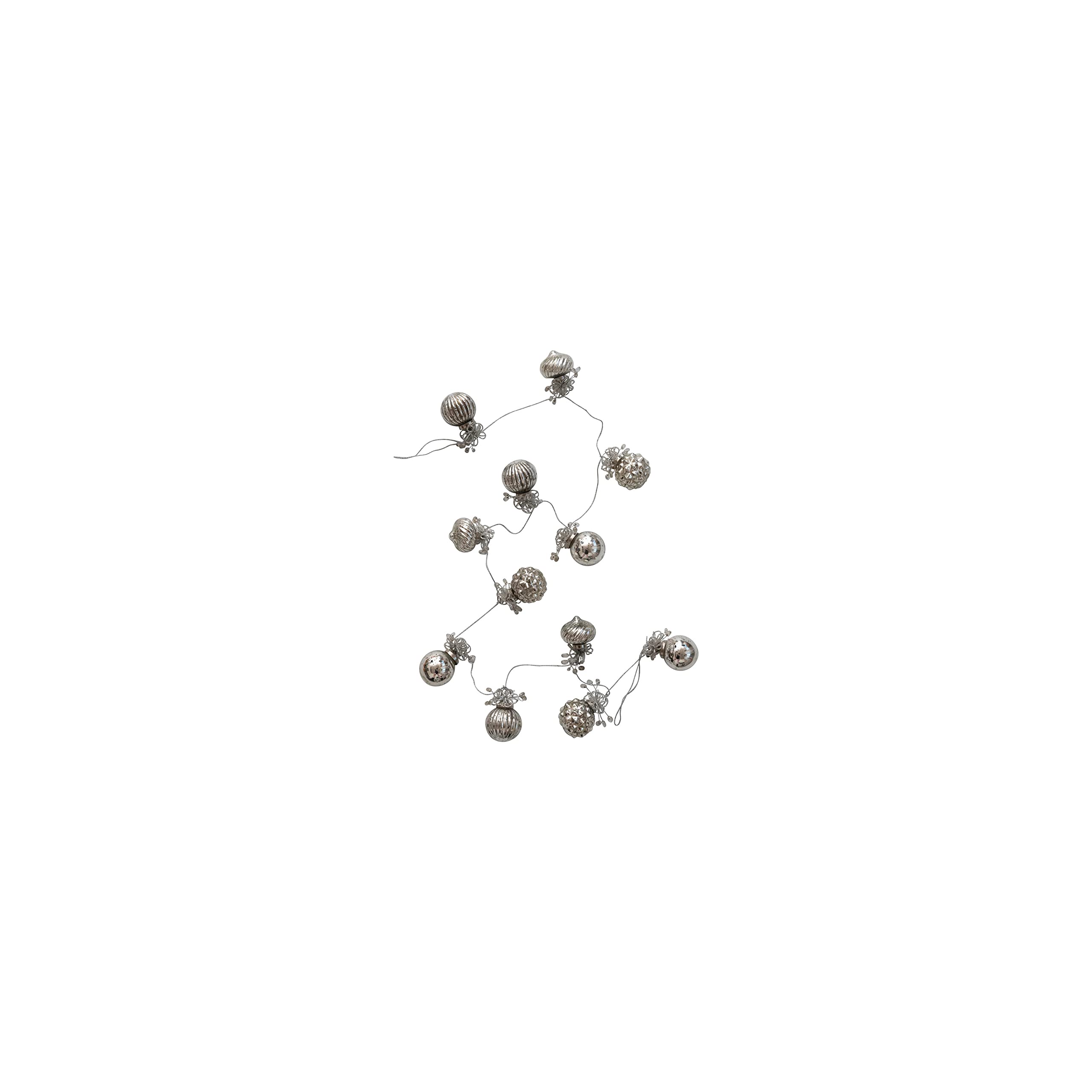 Creative Co-Op Mercury Glass Ball Ornament Garland