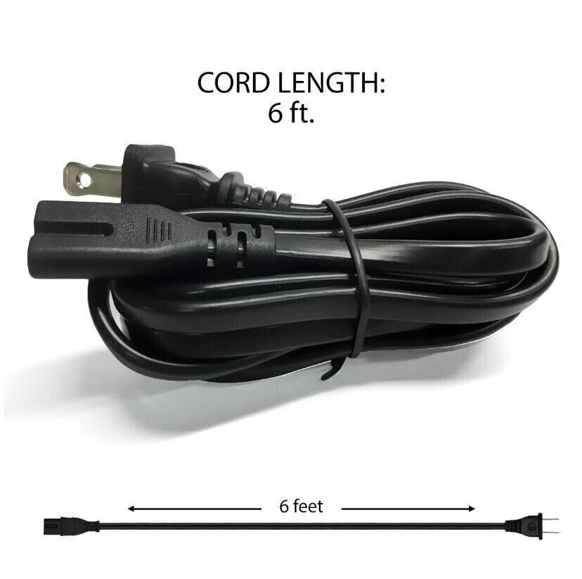 Xzrucst AC in Power Cord Cable for Panasonic DMR Series DVD VHS Combo Player-Recorder Dmr-e20 Dmr-e20d Dmr-e50 Dmr-e60s Dmr-e65 Dmr-e50p Dmr-e80h Dmr-e85h Dmr-e85hp Dmr-e100h