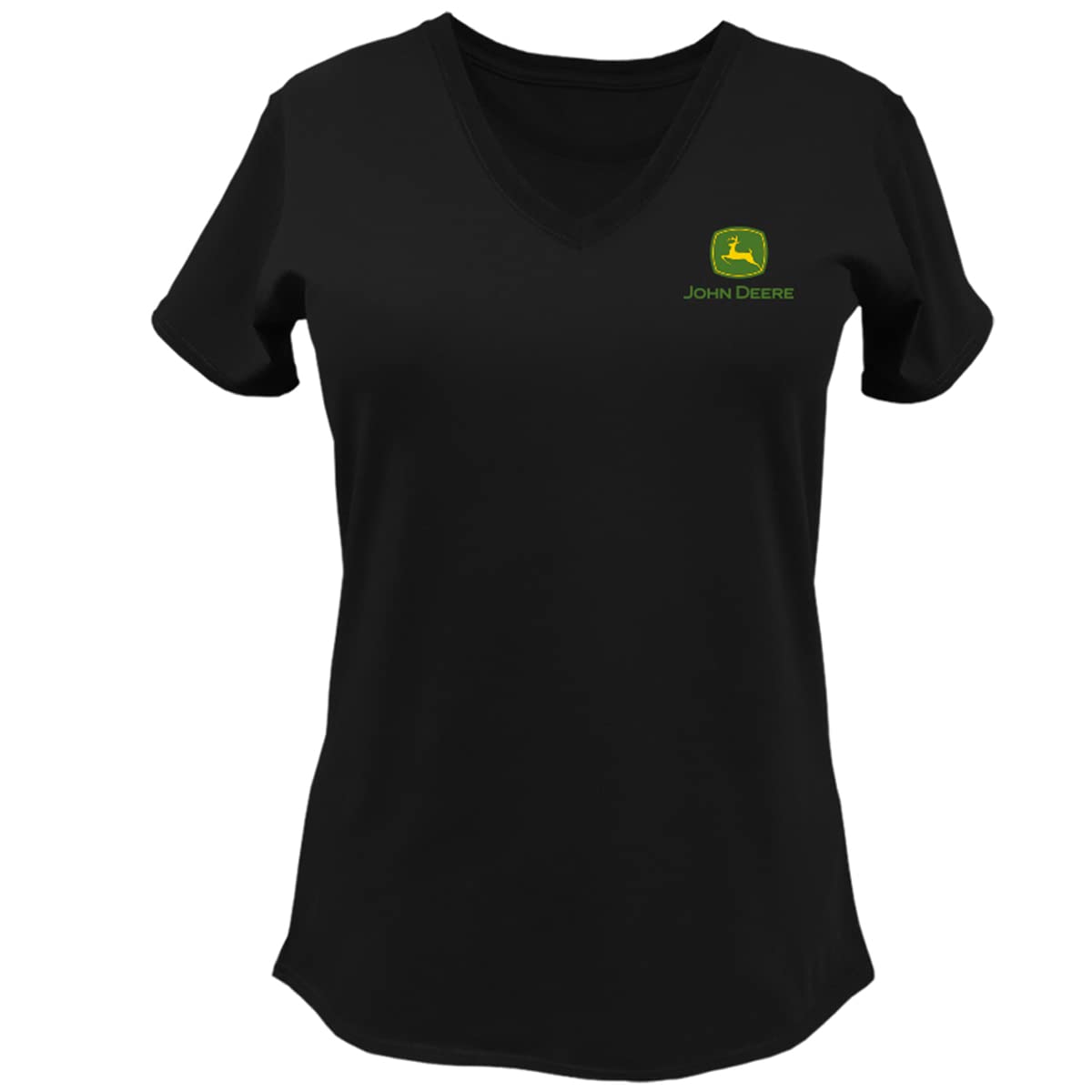 John Deere USA Farm Illinois State Pride Ladies V Neck T-Shirt State Outline Graphic Tee-Illinois-Medium