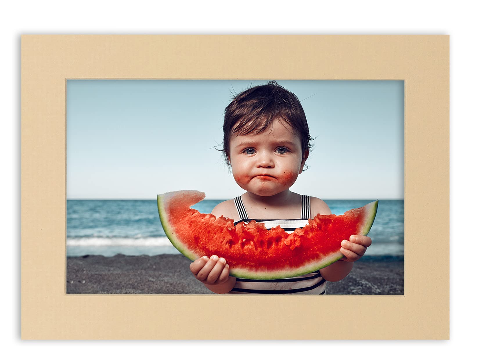 11x14 Mat Bevel Cut for 9x12 Photos - Acid Free Beige Precut Matboard - for Pictures, Photos, Framing - 4-ply Thickness
