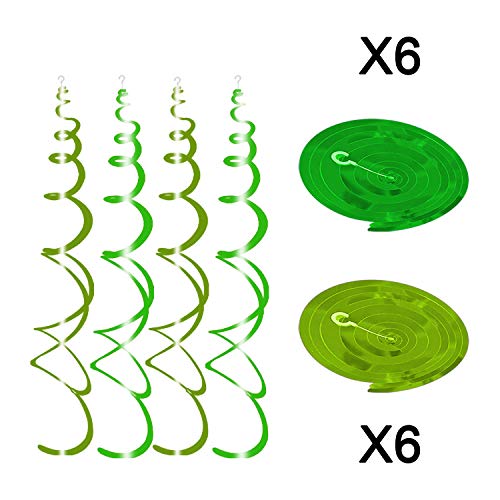 Tifeson St. Patrick's Day Decorations Hanging Swirls - 36 PCS Shamrock Clover Leprechaun Horseshoe Ceiling Foil Swirls for Lucky Day Home Office Decor - Saint Patrick's Day Irish Party Hanging Decorations Supplies
