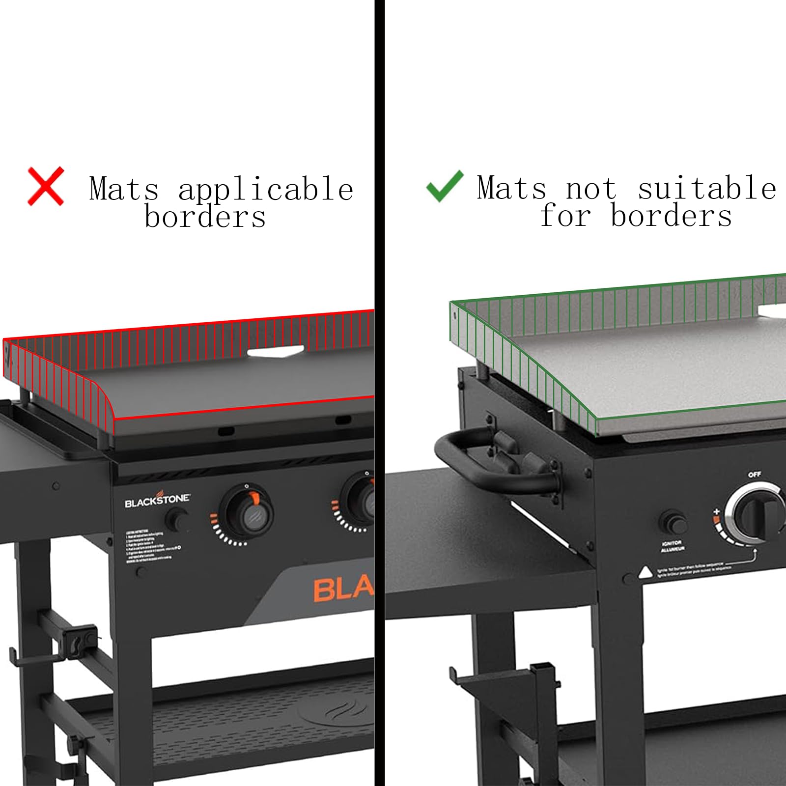 Silicone Griddle Cover for Blackstone Grill 28 Inch,Full-Edge Protective Blackstone Cover, Heavy Duty Food Grade Silicone Mat,All Season Griddle Accessories(Orange)