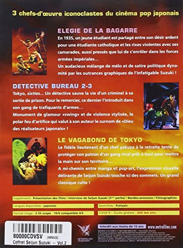 Coffret Seijun Suzuki - Vol.2 : Détective Bureau 2-3 / Le vagabond de Tokyo / Elégie de la bagarre - Édition 3 DVD