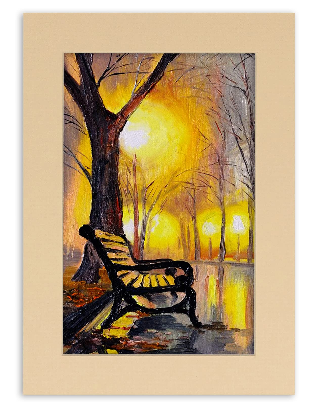 11x14 Mat Bevel Cut for 9x12 Photos - Acid Free Beige Precut Matboard - for Pictures, Photos, Framing - 4-ply Thickness