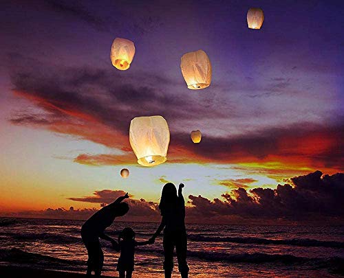 20 Pack Chinese Lanterns to Release in Memorial Events Decor Lanterns, Party Lanterns for Memorial, Holiday, Wedding Decorations & New Year