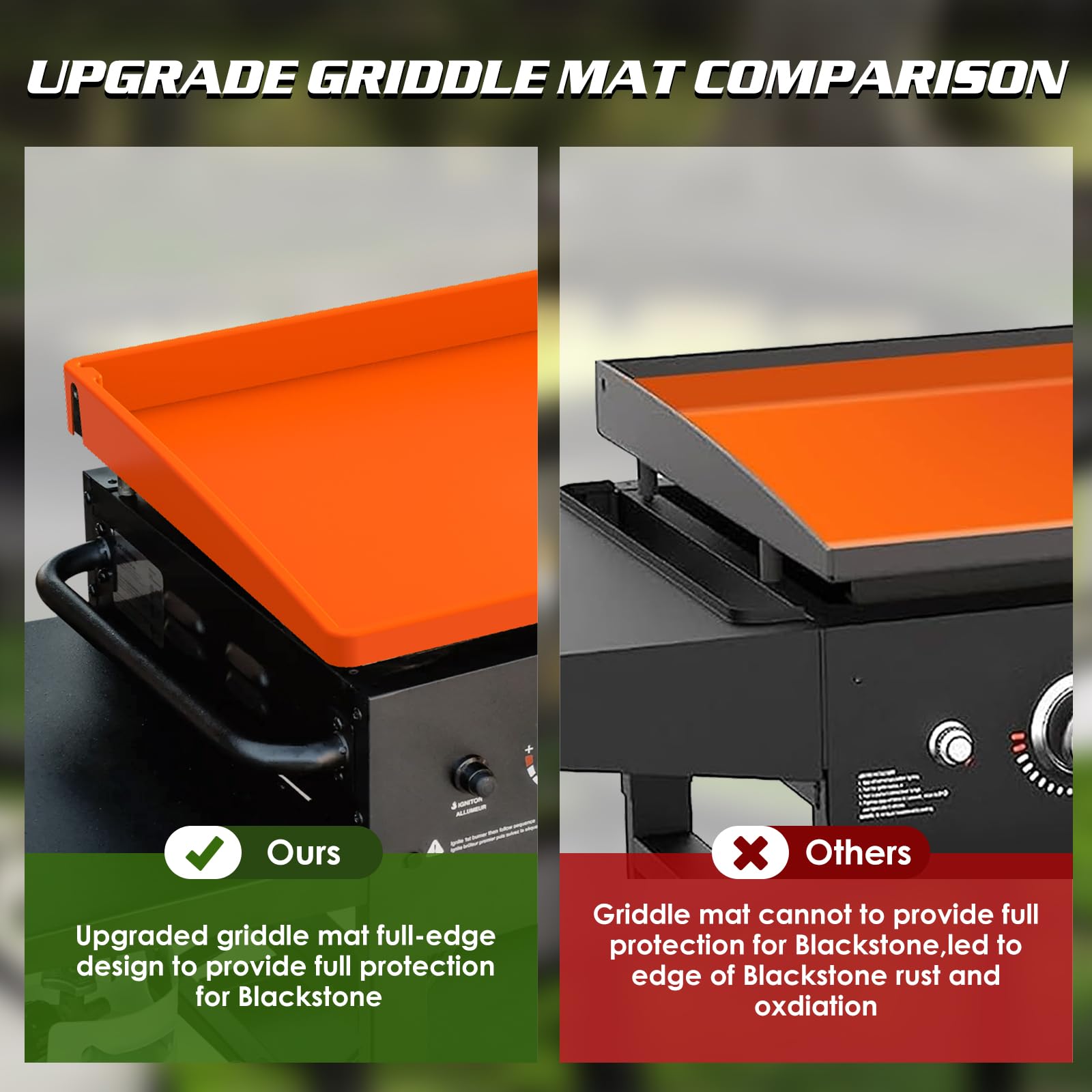 Silicone Griddle Cover for Blackstone Grill 28 Inch,Full-Edge Protective Blackstone Cover, Heavy Duty Food Grade Silicone Mat,All Season Griddle Accessories(Orange)