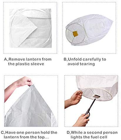 20 Pack Chinese Lanterns to Release in Memorial Events Decor Lanterns, Party Lanterns for Memorial, Holiday, Wedding Decorations & New Year