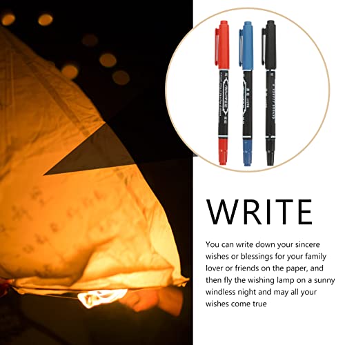 EXCEART 10 Pack Paper Lanterns Floating Wishing Paper Lanterns with Maker Pen for Weddings Party Celebration Event and Festival Chinese Lanterns to Release in Memorial Events