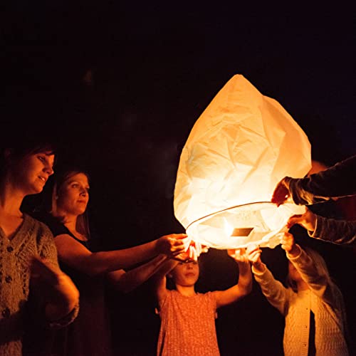 EXCEART 10 Pack Paper Lanterns Floating Wishing Paper Lanterns with Maker Pen for Weddings Party Celebration Event and Festival Chinese Lanterns to Release in Memorial Events