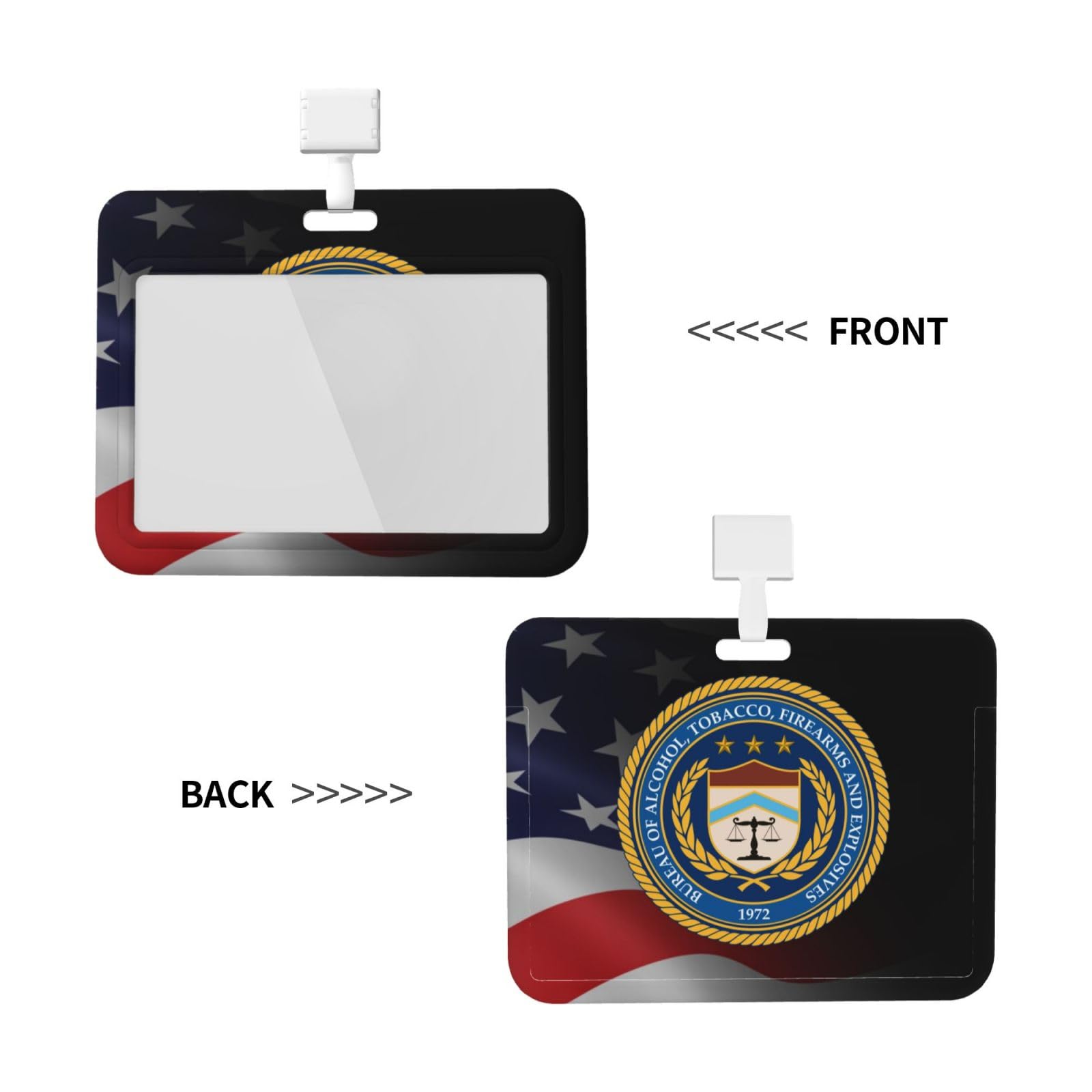 US Bureau of Alcohol Tobacco and Firearms ATF Versatile Premium Horizontal ID Card Badge Holder with Lanyard - Durable, Stylish, and Ideal for All Occasions