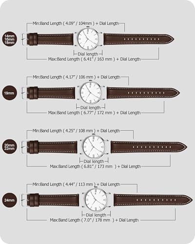 Fullmosa 18mm Leather Watch Bands Compatible with Garmin Vivoactive 4S/Vivomove 3S/Active S/Venu 2S/Move 3S,Dark Brown