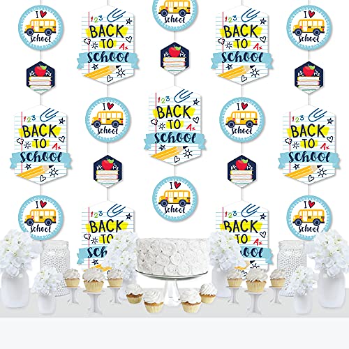 Big Dot of Happiness Back to School - First Day of School Classroom DIY Dangler Backdrop - Hanging Vertical Decorations - 30 Pieces