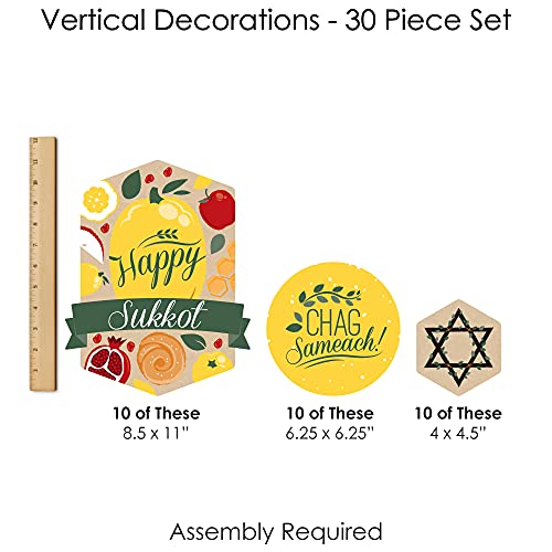 Big Dot of Happiness Sukkot - Sukkah Jewish Holiday DIY Dangler Backdrop - Hanging Vertical Decorations - 30 Pieces