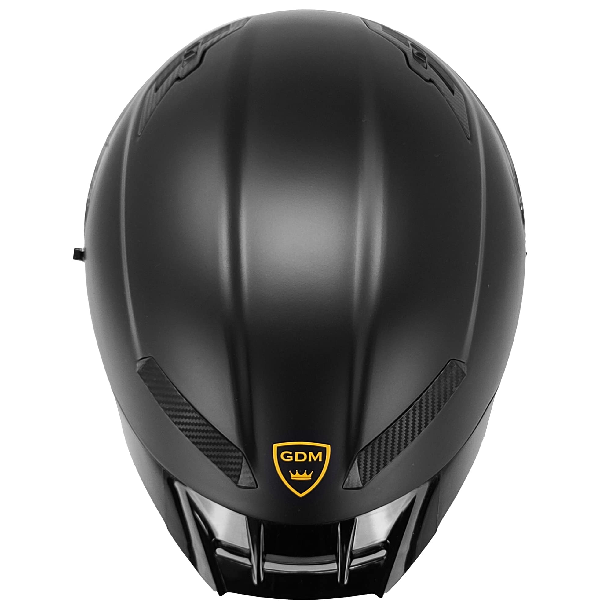 GDM Demon Motorcycle Helmet Full Face Matte Black (Tinted & Clear Shields, XL)