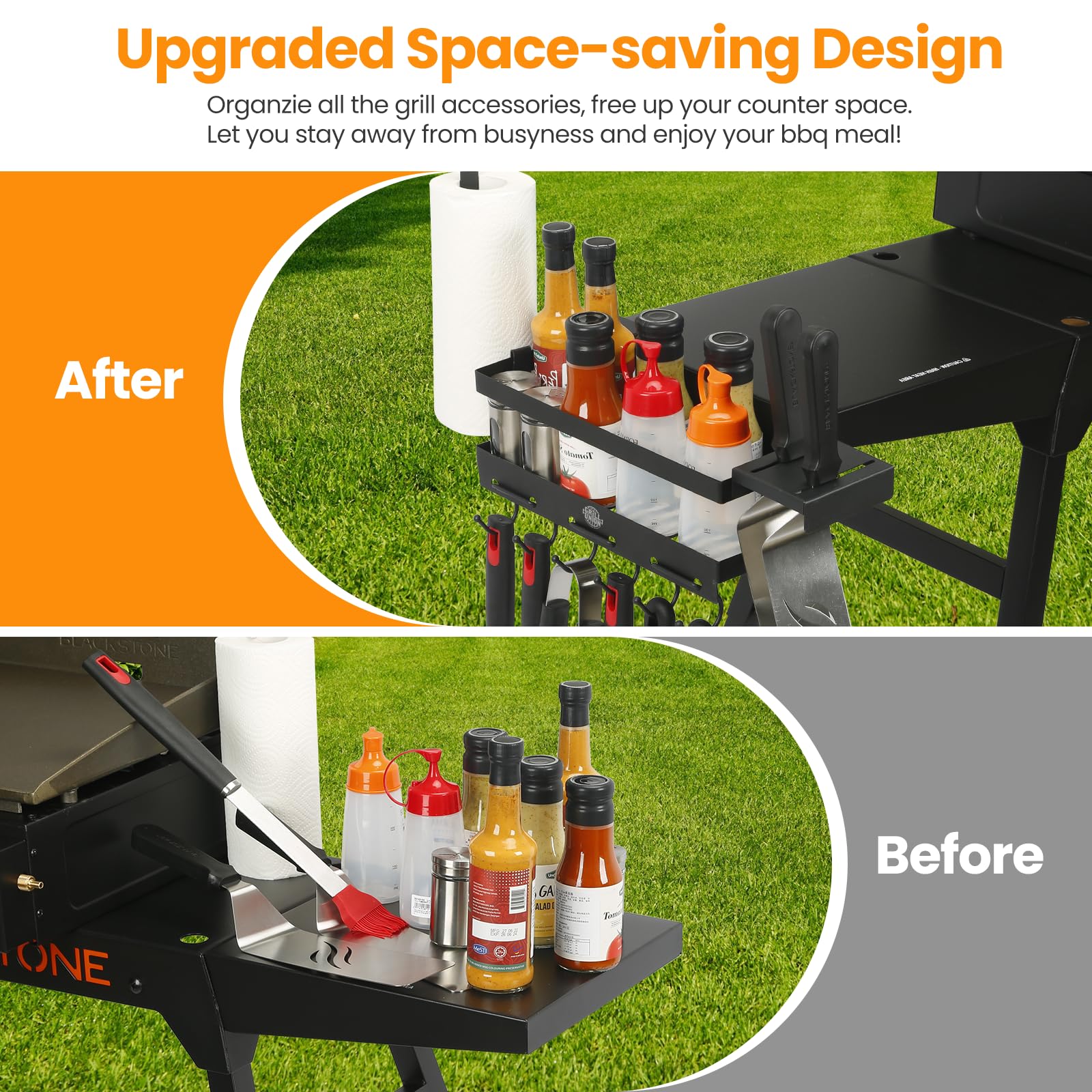Blackstone Griddle Caddy - Space Saving Grill Accessories Tool Holder, BBQ Accessories Organizer Box for 17"/22"/28"/36" Griddle