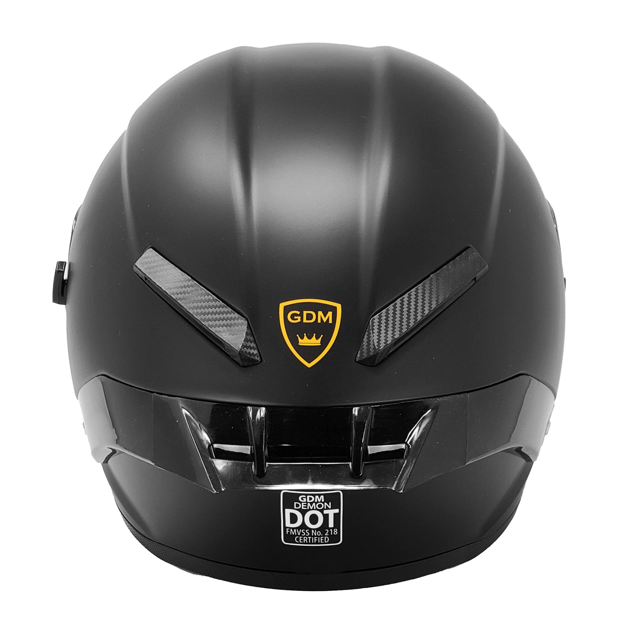 GDM Demon Motorcycle Helmet Full Face Matte Black (Tinted & Clear Shields, XL)
